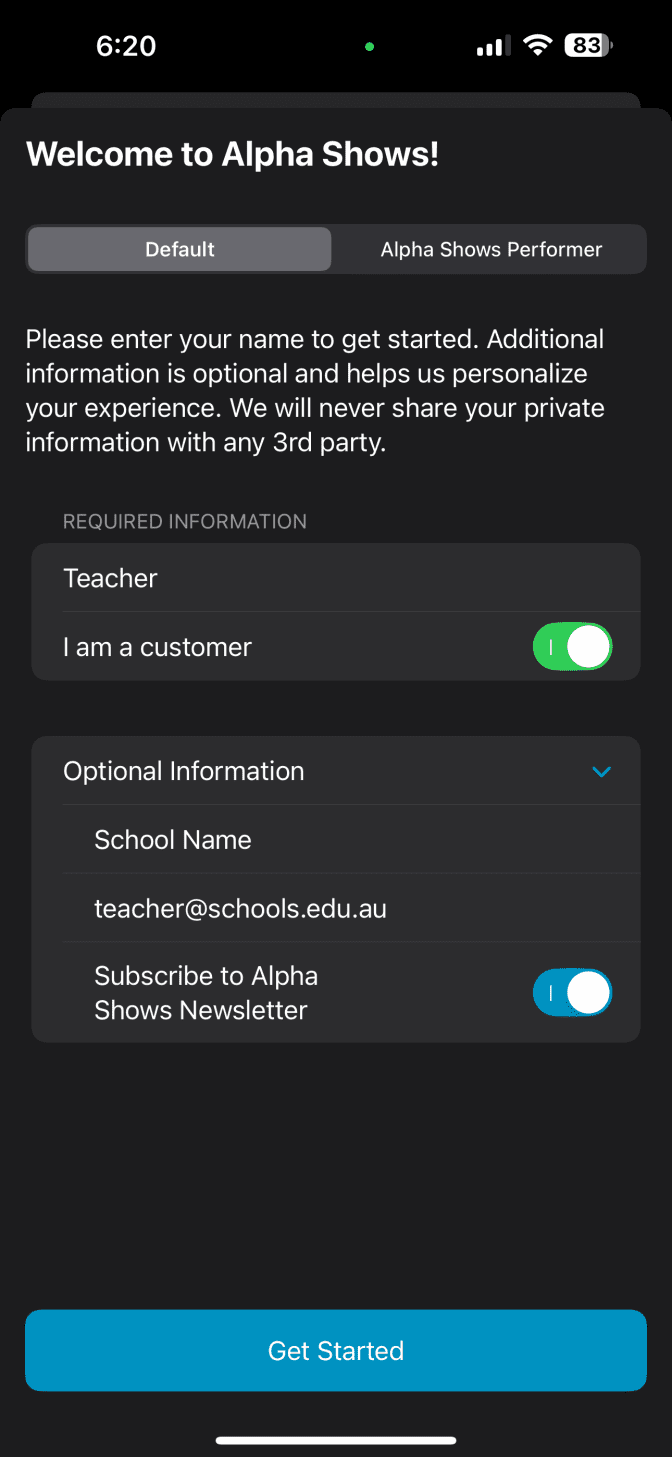 Getting Started with the Alpha Shows App – Alpha Shows